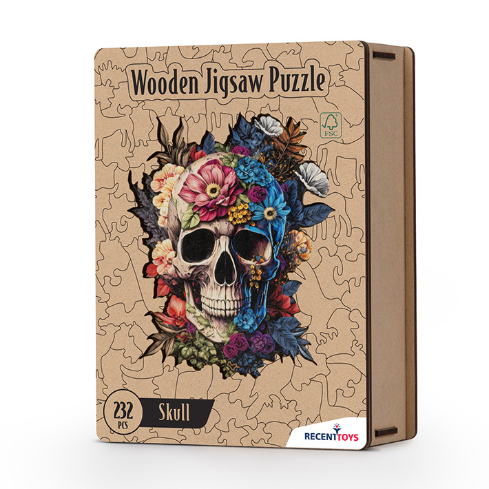 Wooden Jigsaw Puzzle – Skull – Le Joueur